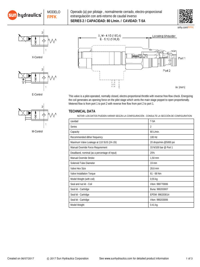 Sun Hydraulics FPFK Valve Specifications | PDF | Valve | Mechanical ...