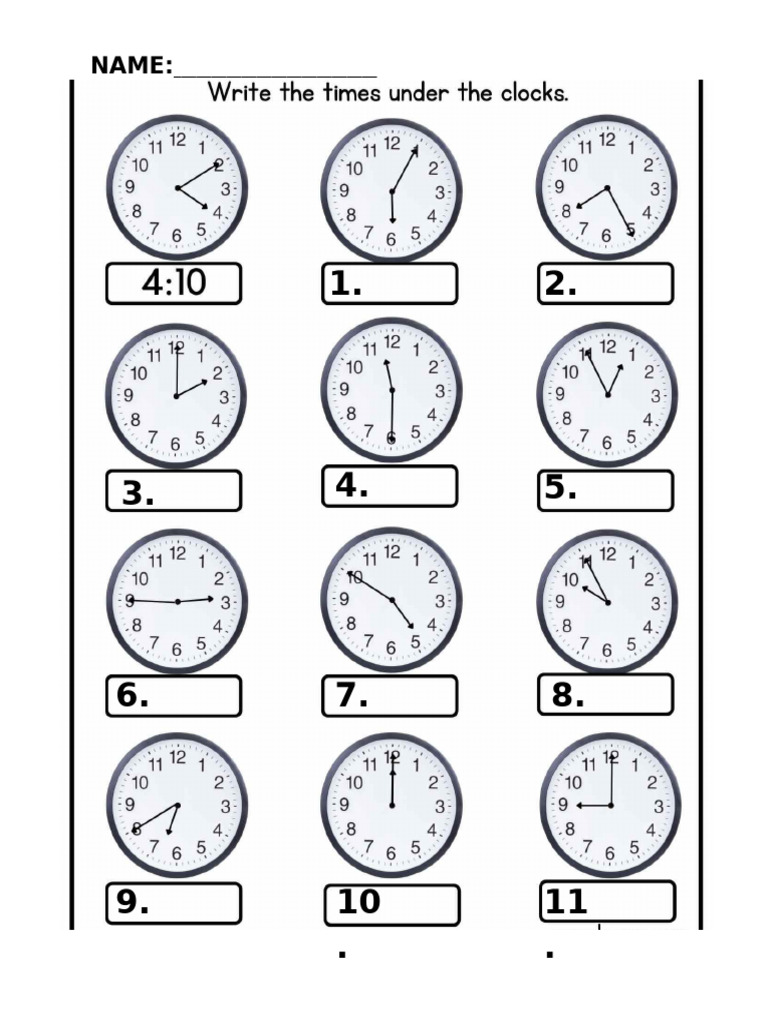 Activity - Grade 5 - Telling Time | PDF