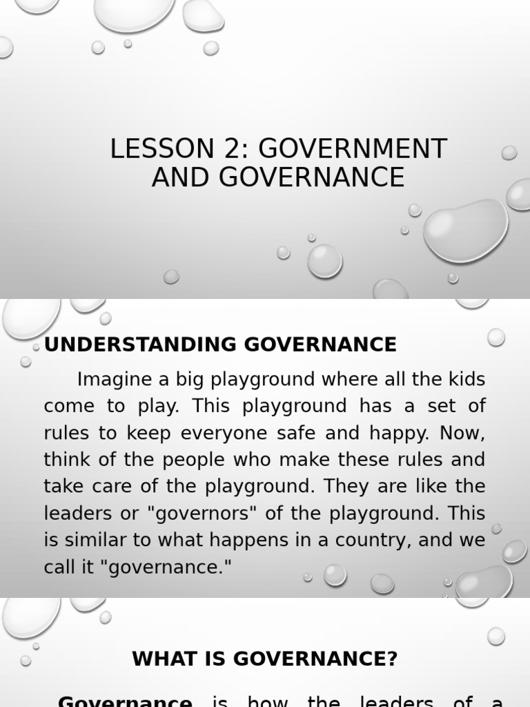 Understanding Governance and Government | PDF | Governance | Consensus ...