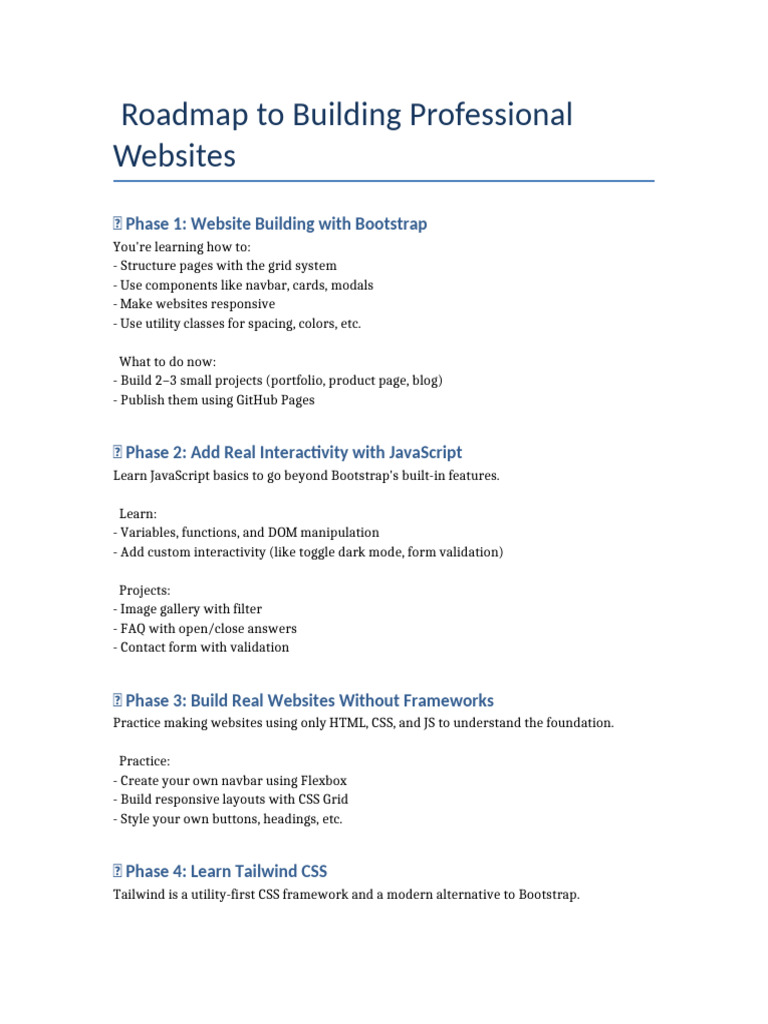 Website Building Roadmap | PDF
