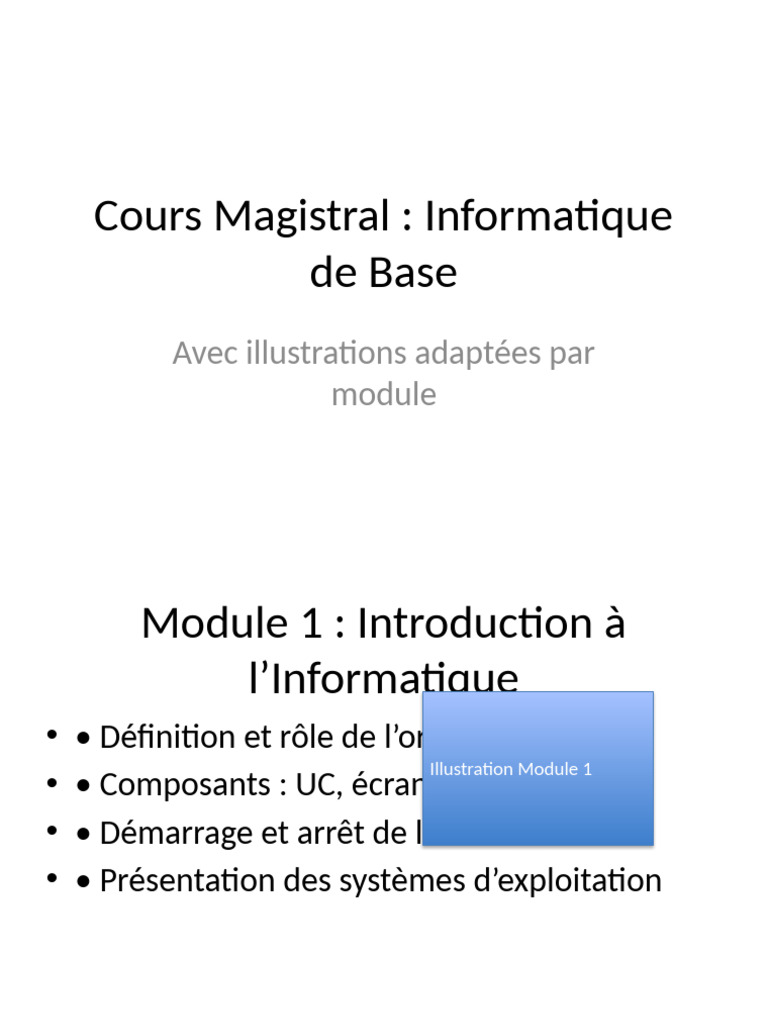 Cours d'Informatique de Base Complet | PDF