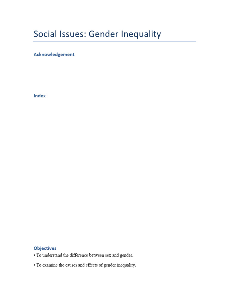 Gender Inequality Project Expanded | PDF | Gender | Gender Studies