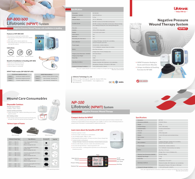 Lifotronic NPWT Full Line | PDF