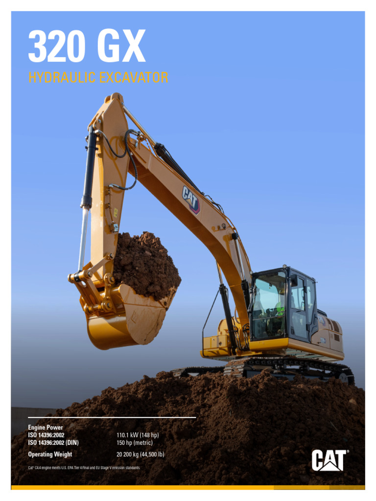 Cat 320 GX Hydraulic Excavator Overview | PDF | Horsepower | Fuel ...