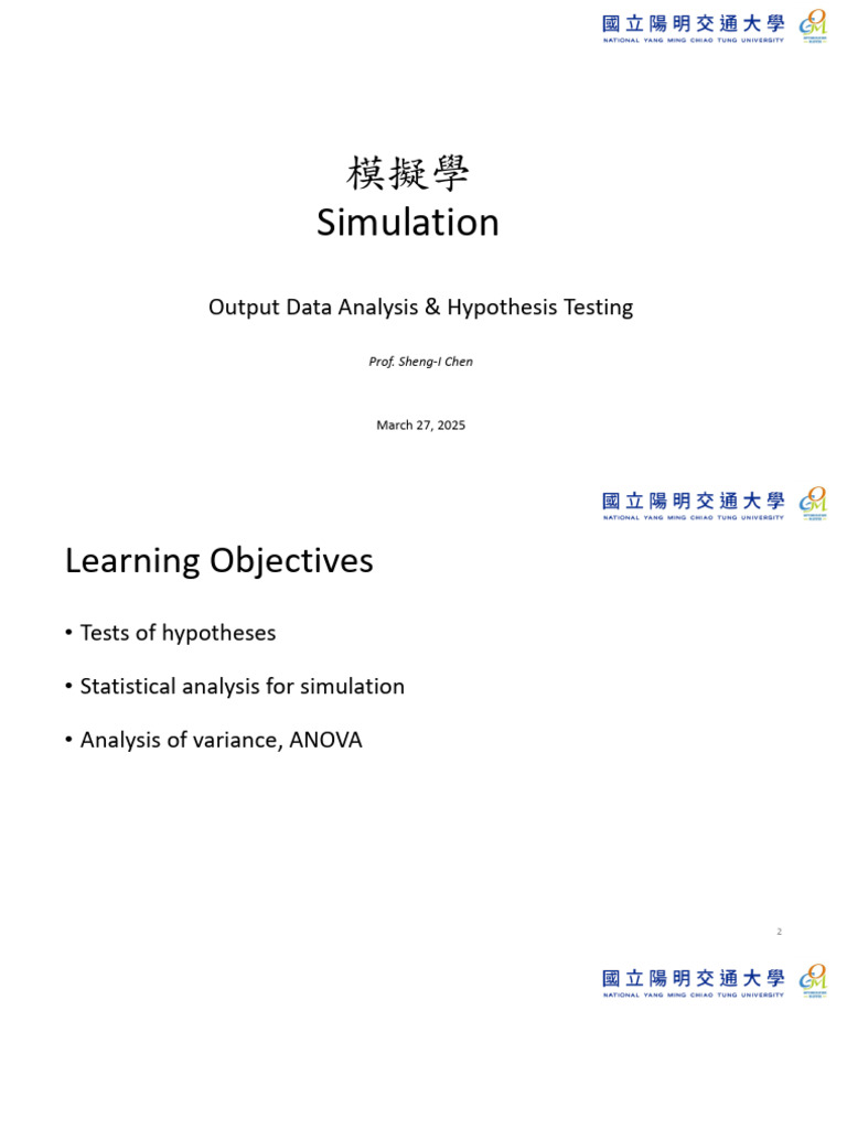 Output Data Analysis and Hypothesis Testing 2025 | PDF | P Value ...