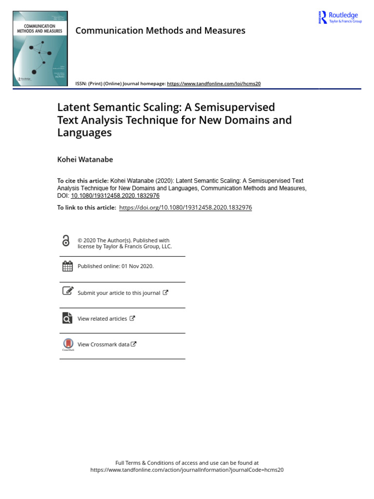 Latent Semantic Scaling for Text Analysis | PDF | Machine Learning