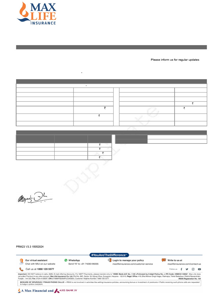 Premium Paid Certificate: Personal Details | PDF | Insurance | Taxes