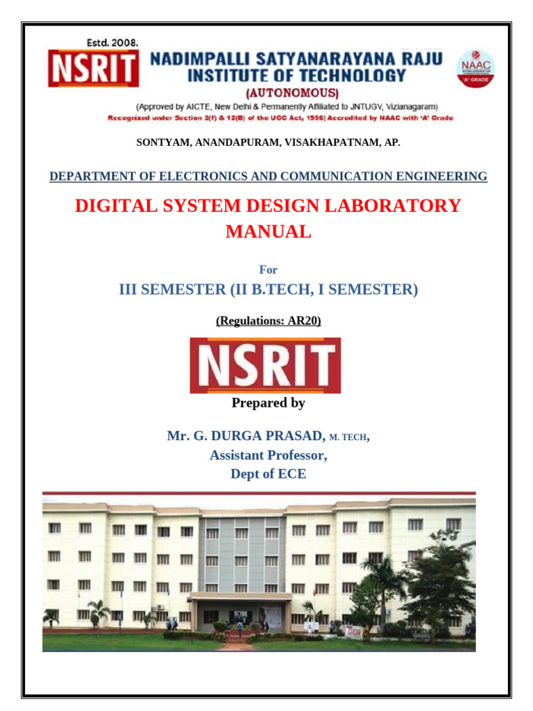 DSD Student Manual AR20 | PDF | Logic Gate | Digital Electronics
