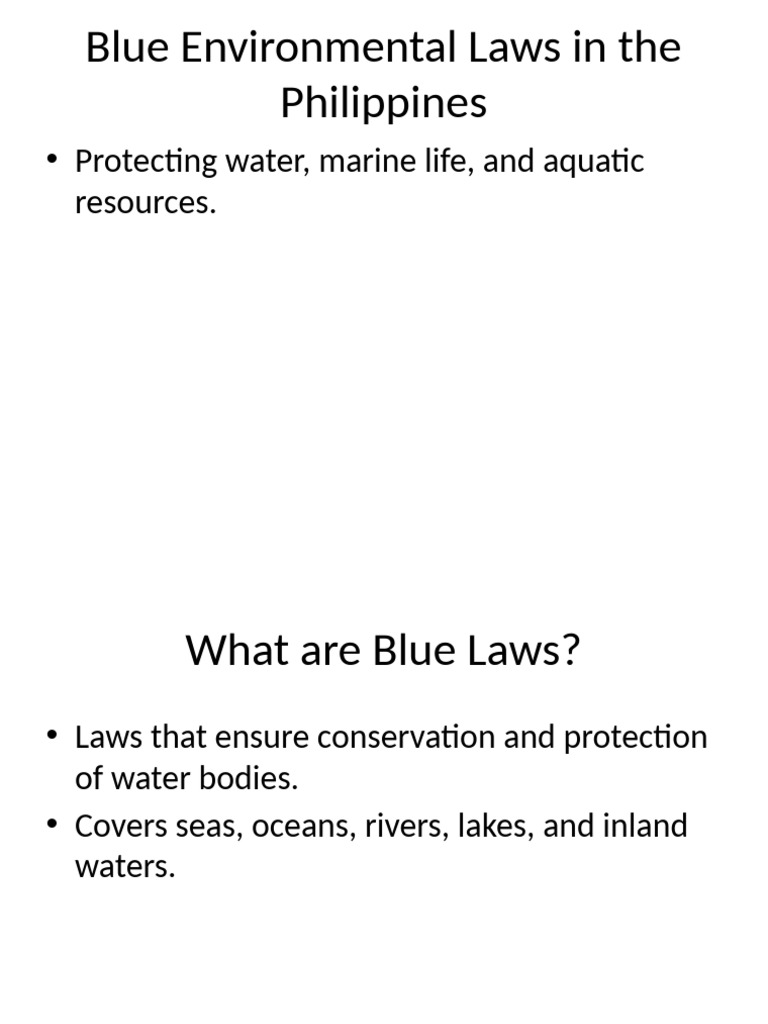 Blue Environmental Laws in the Philippines | PDF | Water Pollution | Water