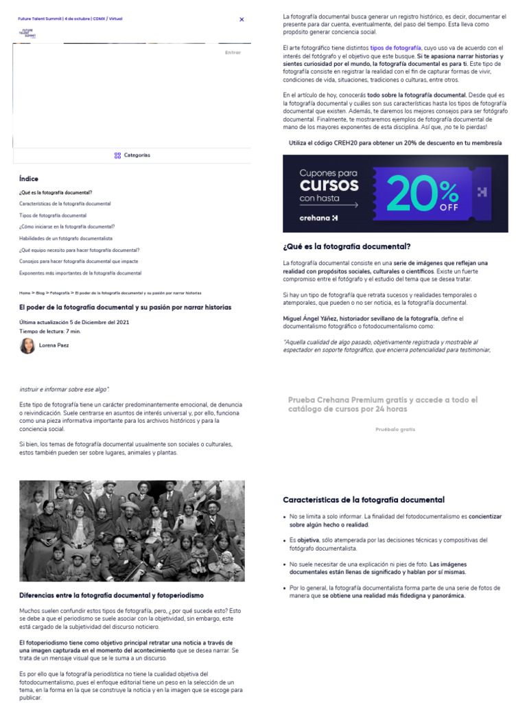 Qué Es La Fotografía Documental - 093400 | PDF | Documental | Imagen