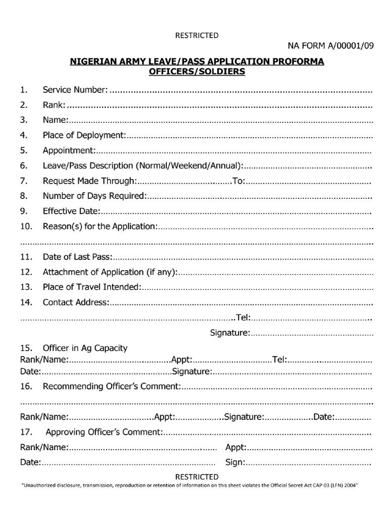 Pass Request Proforma - 033359 | PDF