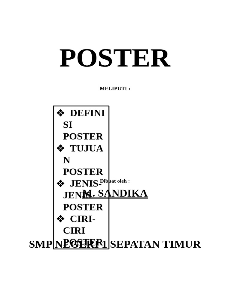 Jenis dan Ciri Poster Pendidikan | PDF
