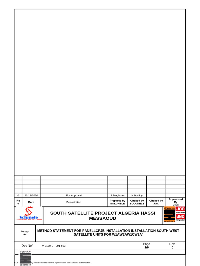 Method Statement for LCP/JB Installation | PDF | Crane (Machine ...