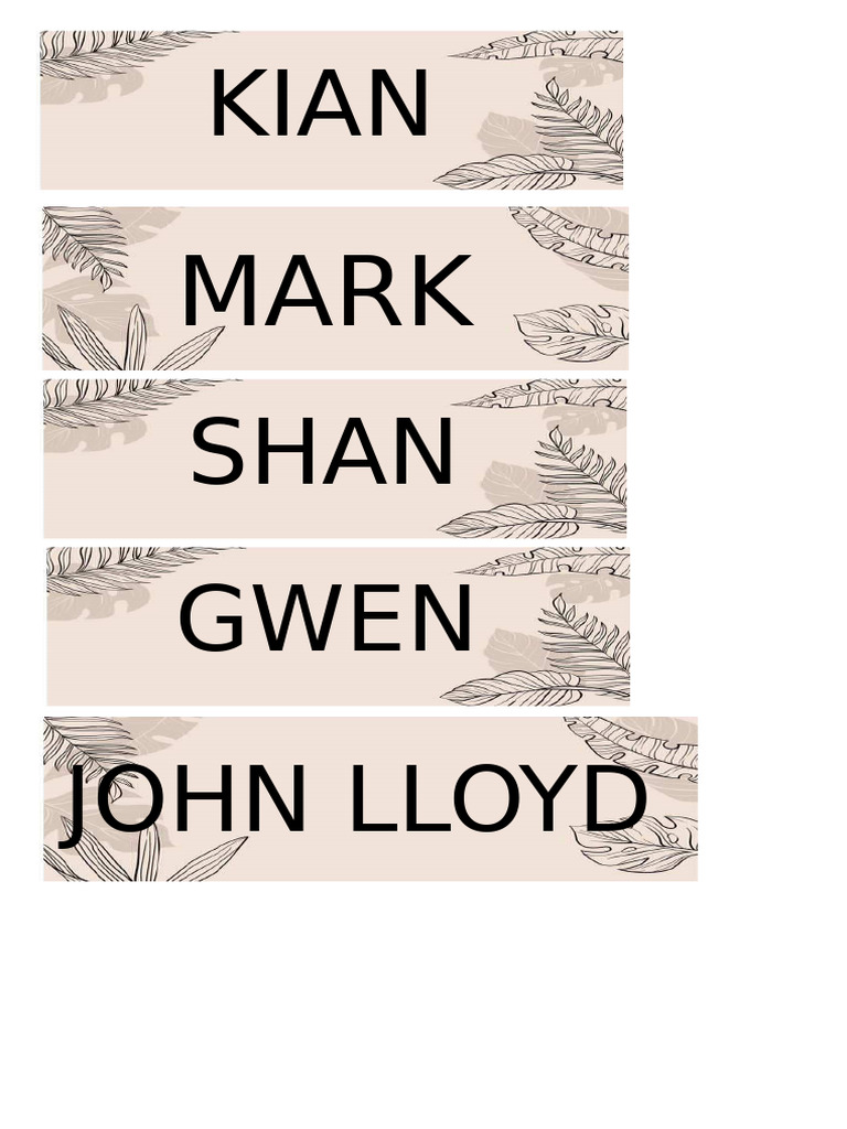 Name Tag Mimi | PDF