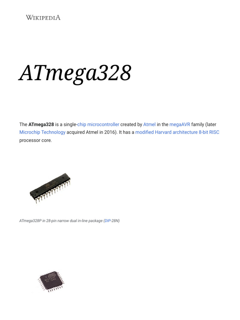 ATmega328 - Wikipedia | PDF | Digital Electronics | Classes Of Computers