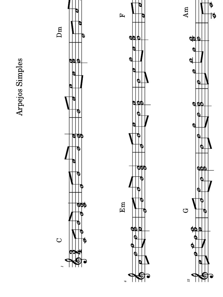 Arpejos Acordes Simples | PDF