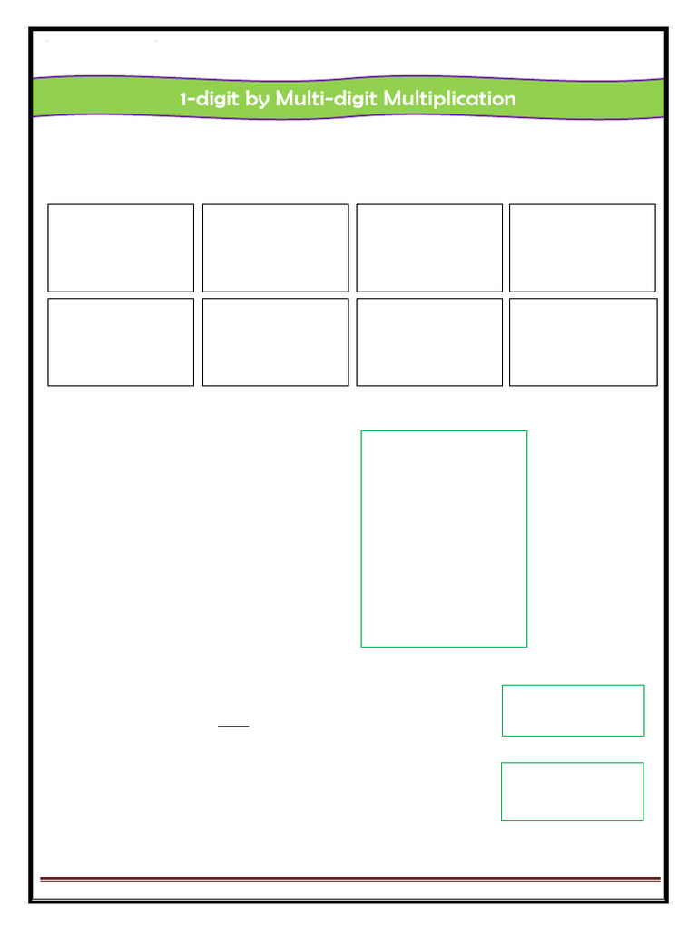 1 Digit by Multi Digit Multiplication | PDF
