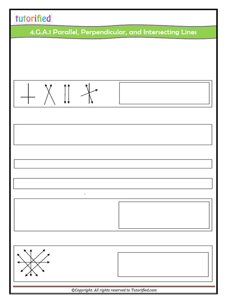 Parallel, Perpendicular, and Intersecting Lines Worksheet | PDF ...