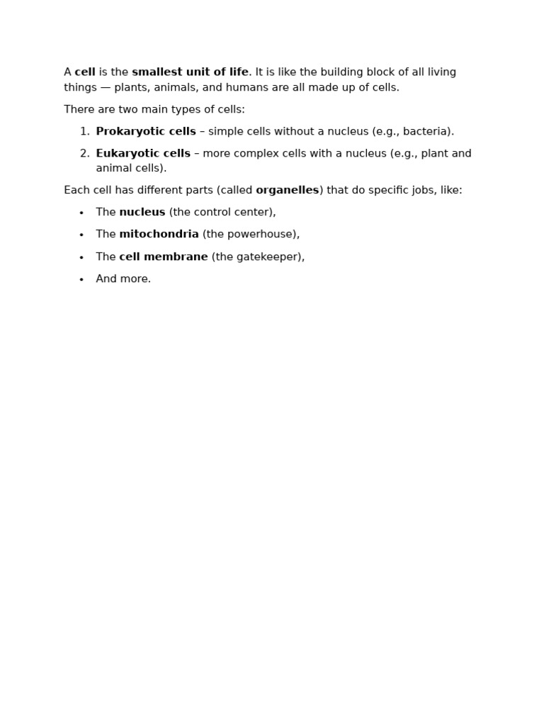 A Cell Is The Smallest Unit of Life | PDF