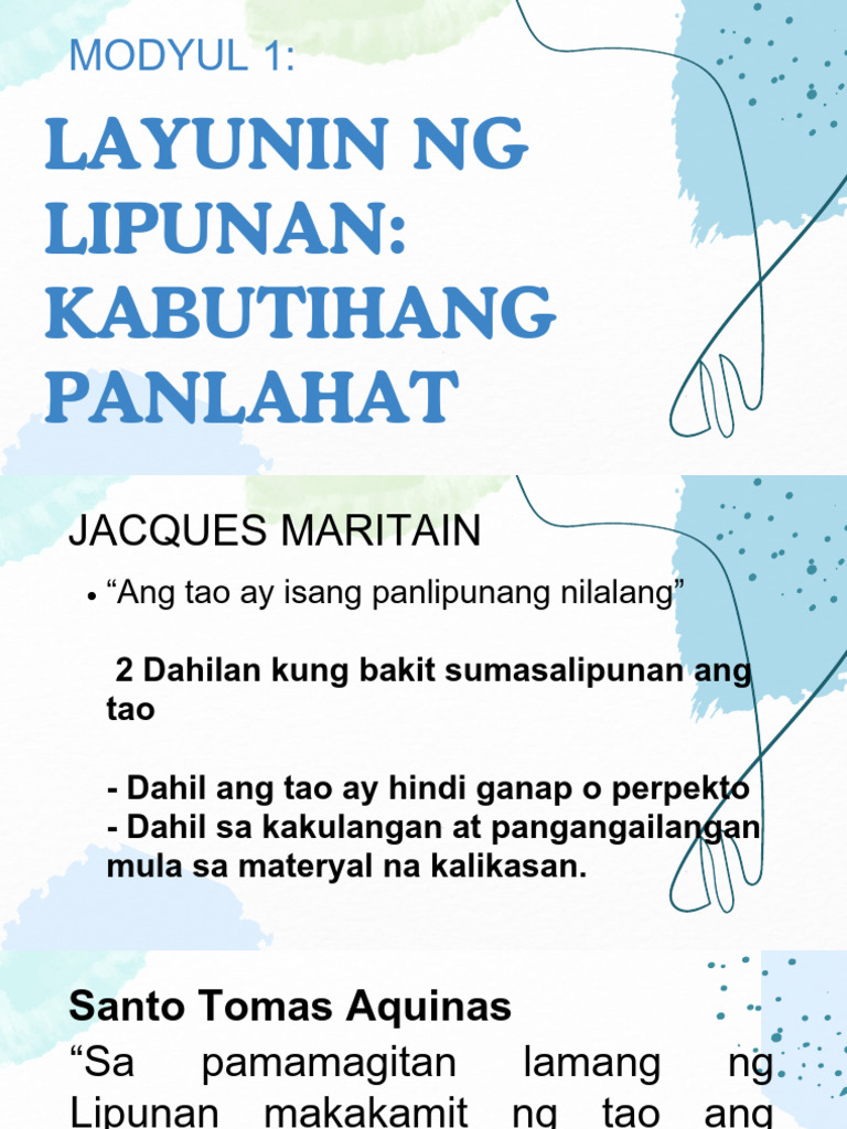 Module 1 Kabutihang Panlahat Copy - PPTX 20250618 210442 0000 | PDF