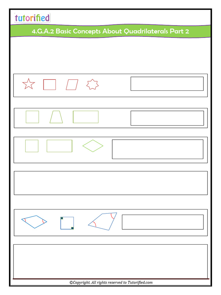 4.g.a.2 Basic Concepts About Quadrilaterals Part 2 | PDF | Rectangle ...