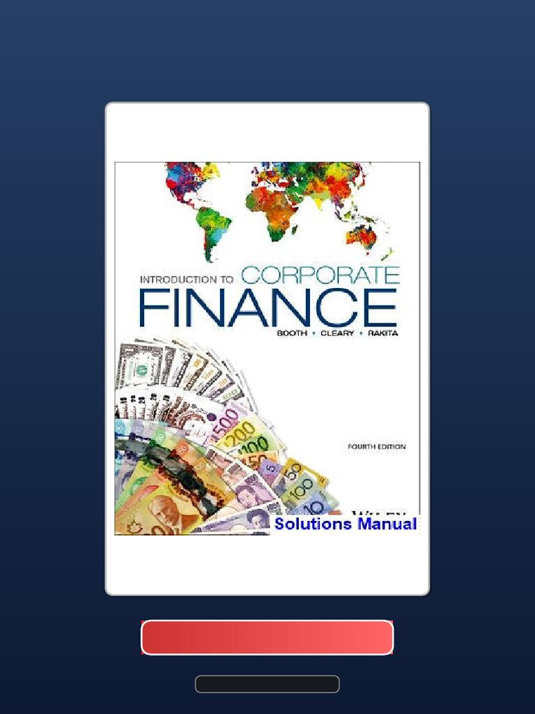 Introduction To Corporate Finance 4th Edition Booth Digital Access | PDF | Science | Multiple Choice