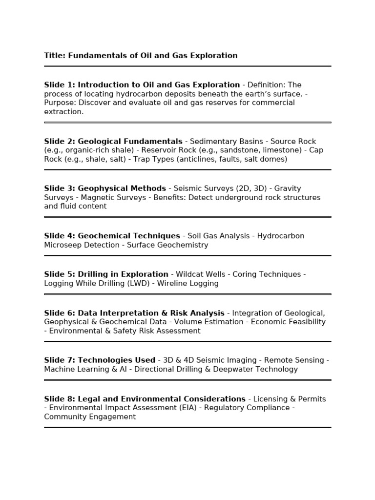Oil and Gas Exploration Fundamentals | PDF