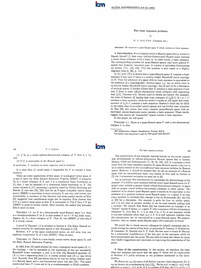 The Basic Sequence Problem | PDF