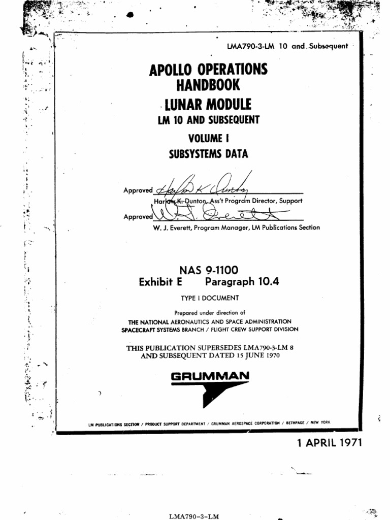 Lunar Module (Apollo Operations Handbook) | PDF