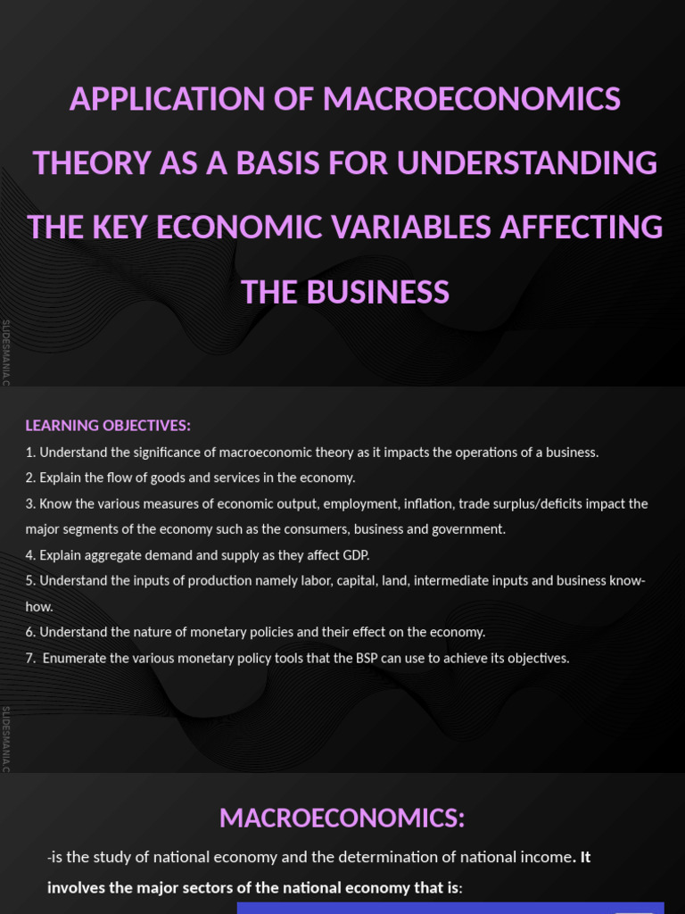 Application of Macroeconomics Theory As A Basis For Understanding | PDF ...