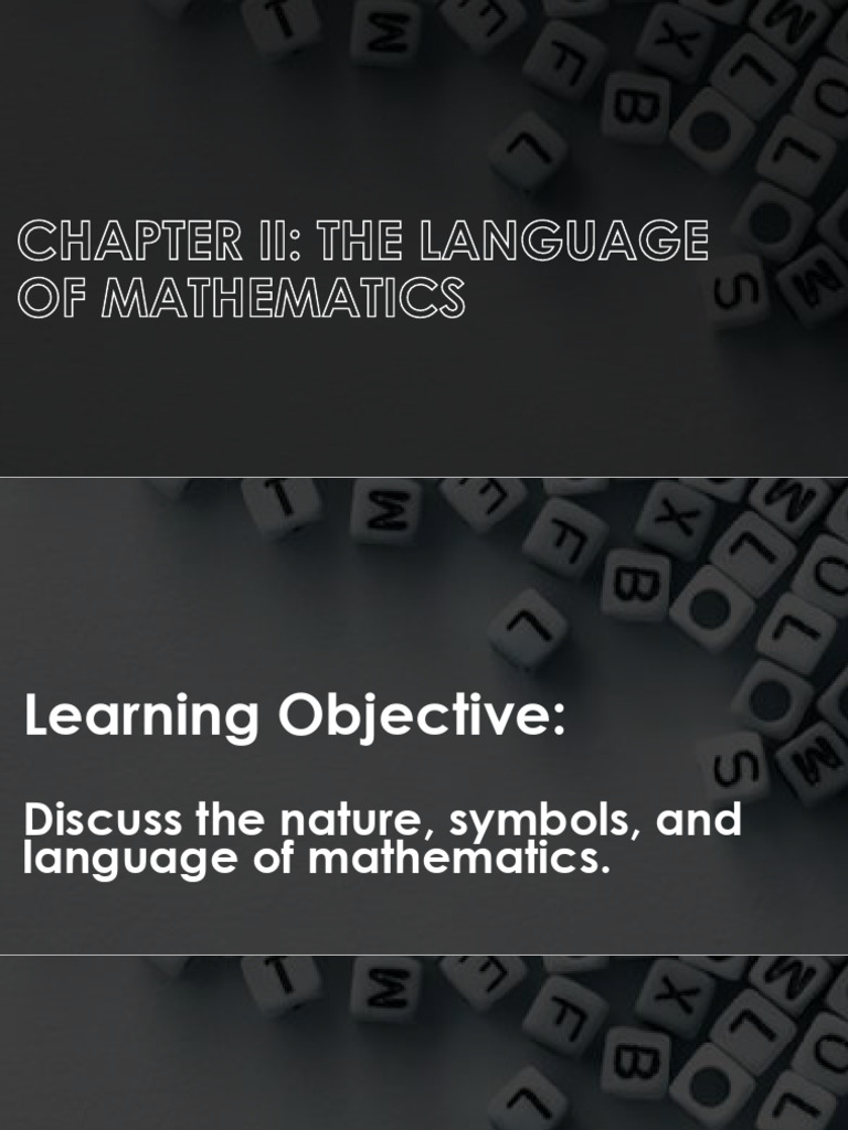 Week 3 To 4 The Language of Mathematics | PDF | Mathematics | Thought