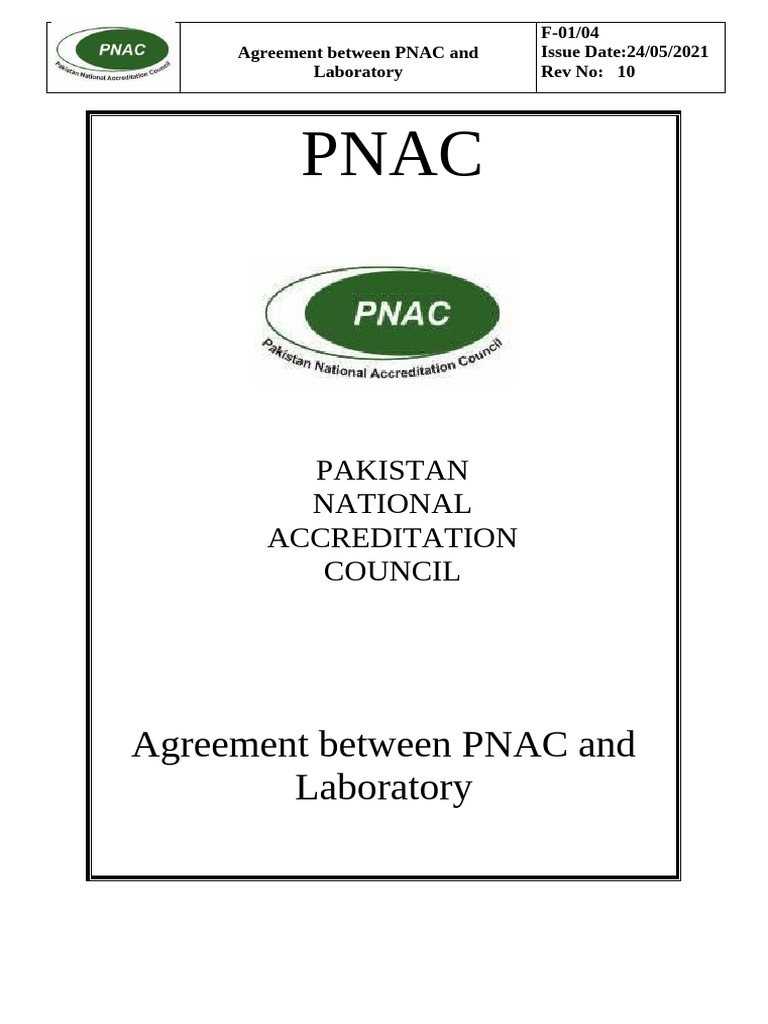 PNAC Laboratory Accreditation Agreement | PDF | Laboratories | Indemnity