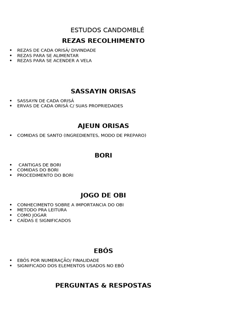 ESTUDOS CANDOMBLÉ | PDF