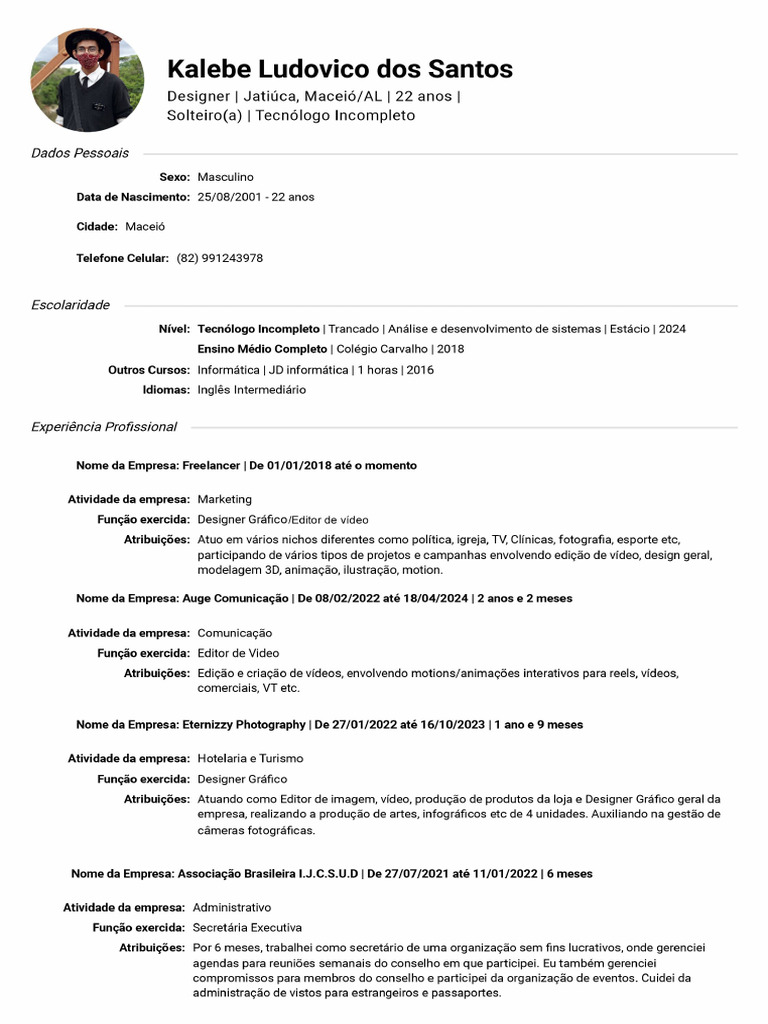 CV - Kalebe Ludovico | PDF