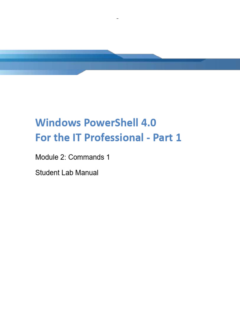 PSITv4 Part1 02 Commands 1 v2.1 Student Version | PDF | Command Line Interface | Parameter ...