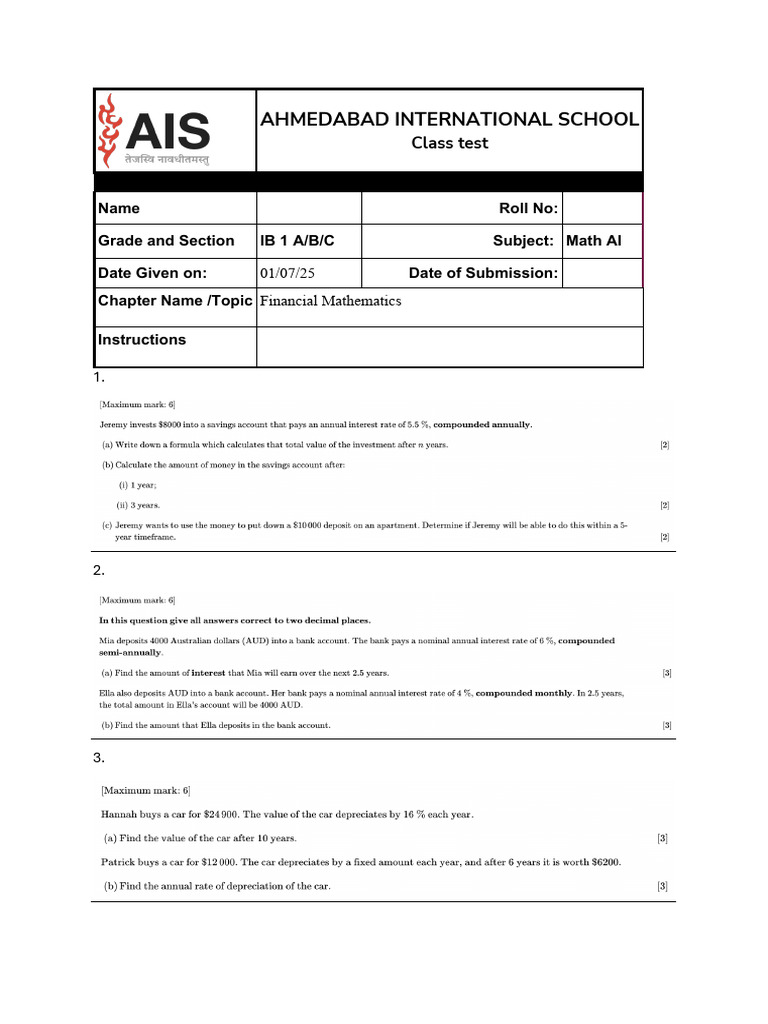 AI Financial Math | PDF