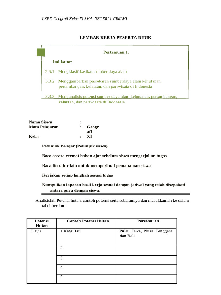 3.3 LKPD Pengelolaan Sda | PDF