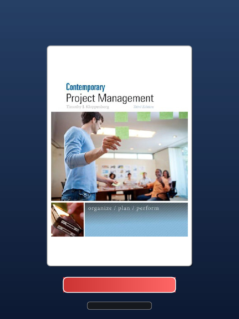 Contemporary Project Management 3rd Edition Timothy Kloppenborg Digital ...