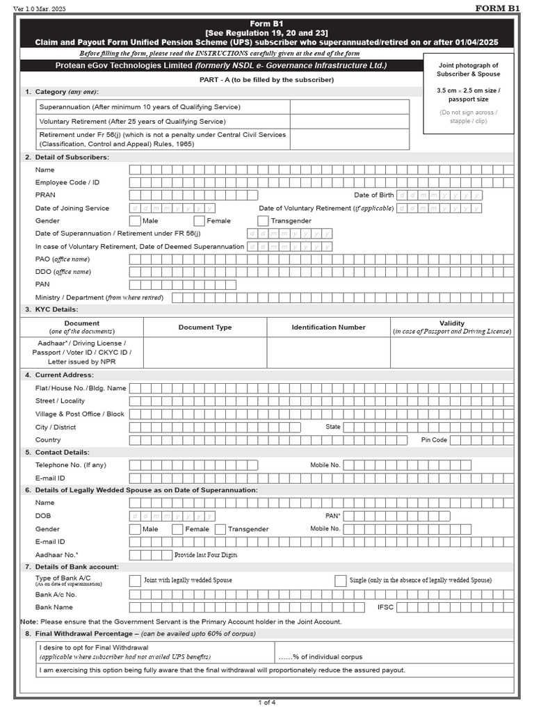 UPS Form B1: Claim & Payout Instructions | PDF | Pension