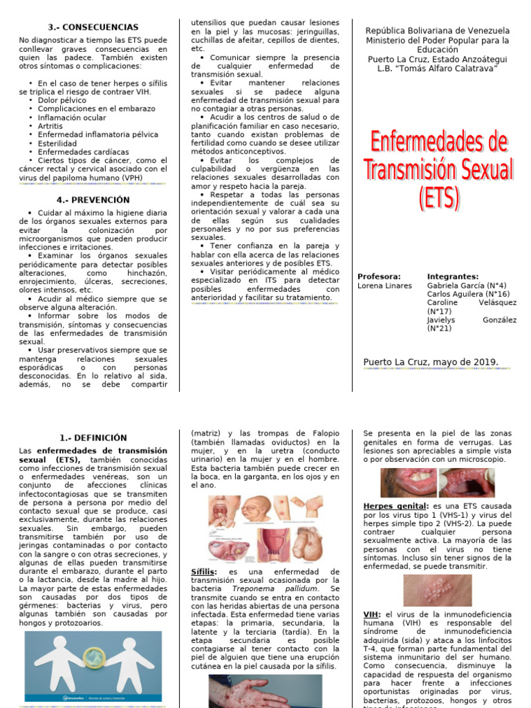 Triptico ETS | PDF | Infección transmitida sexualmente | Salud pública
