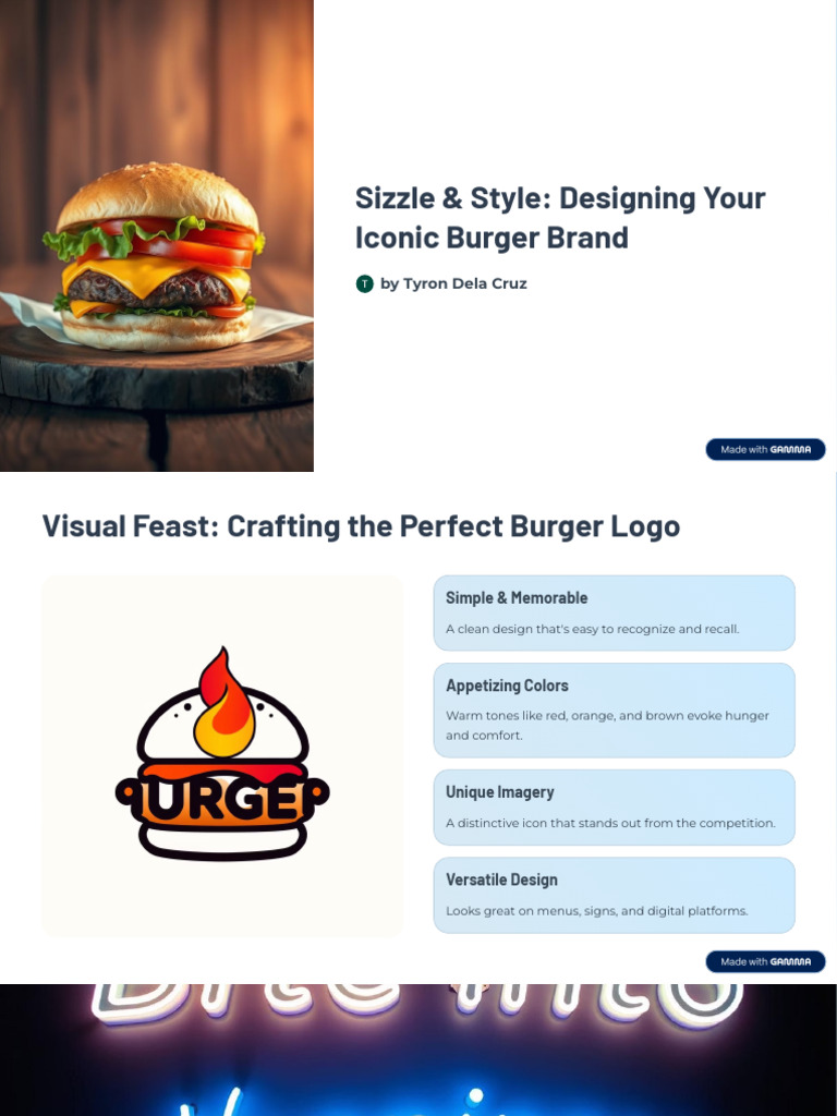 Sizzle and Style Designing Your Iconic Burger Brand | PDF