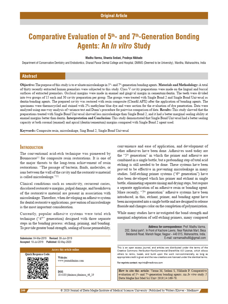 Comparative Evaluation of 5th and 7th.9 | PDF | Dental Composite | Tooth Enamel