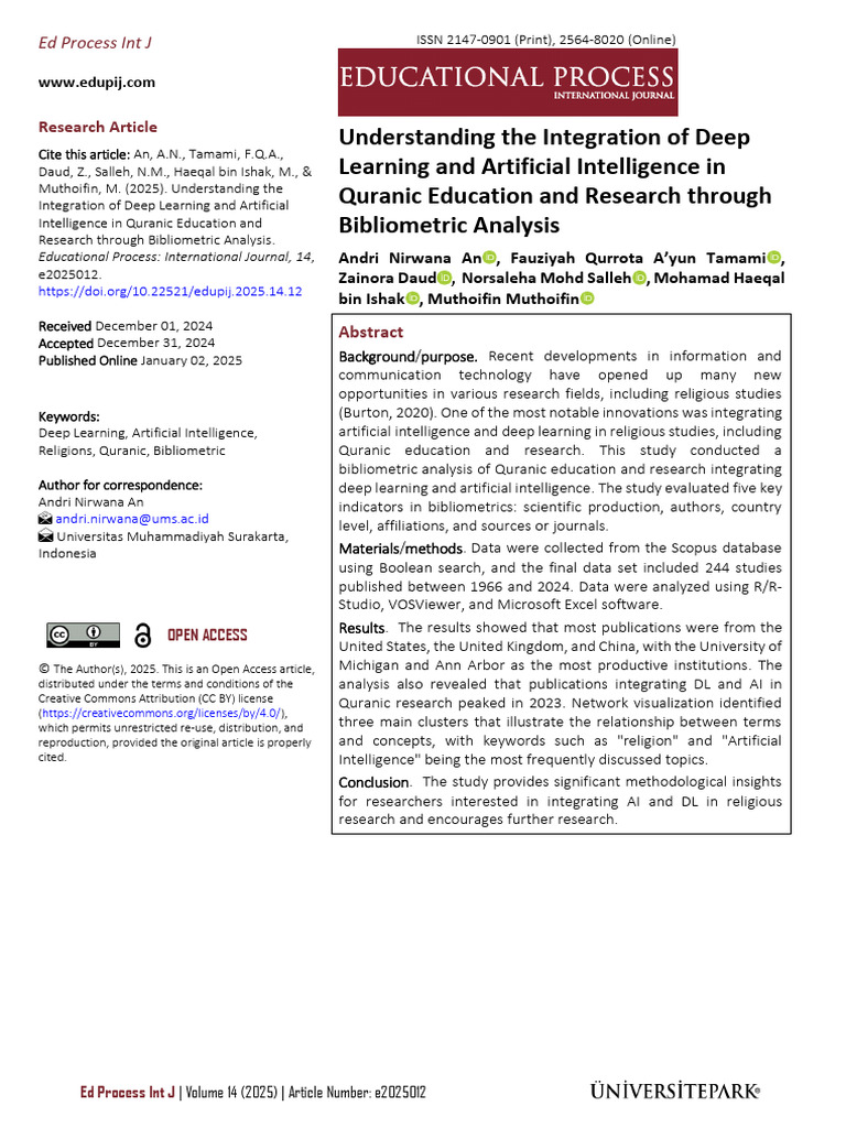 P 13 Understanding The Integration of Deep Learning and Artificial Intelligence in Quranic ...