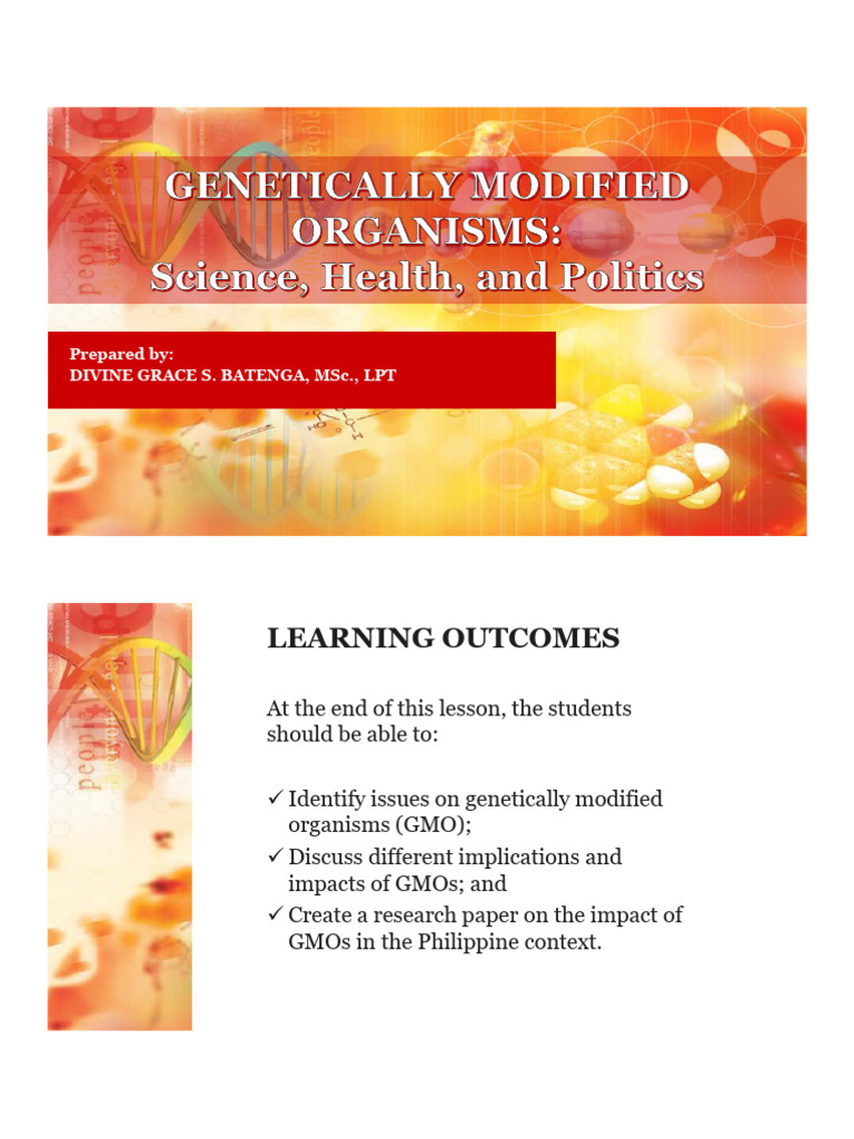 Sts Lecture 15 Gmo Student | PDF | Genetically Modified Organism | Genetic Engineering