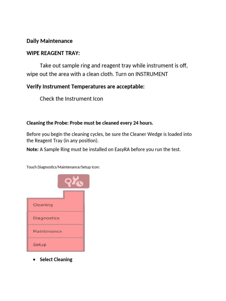 1 EasyRa Daily Maintenance | PDF