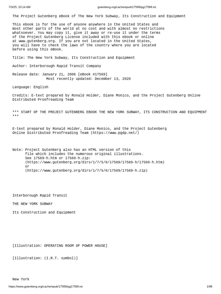 The New York Subway, Its Construction and Equipment | PDF | Broadway ...