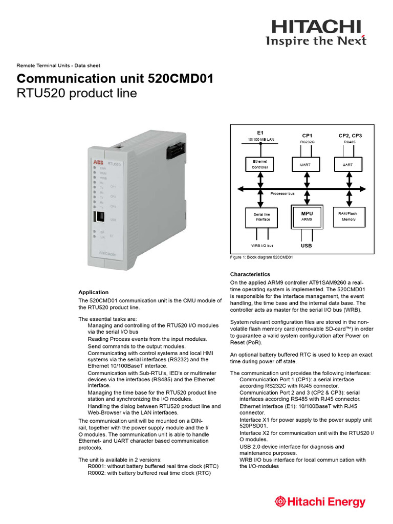 520CMD01 DS en | PDF | Input/Output | Usb