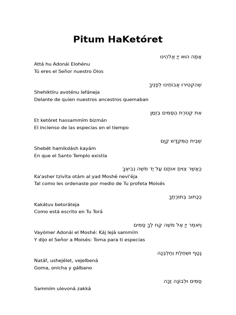 Pitum Haketoret Hatarat Nedarim Corregido | PDF