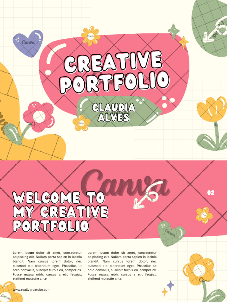Pink Cute Playful Creative Portfolio Presentation | PDF