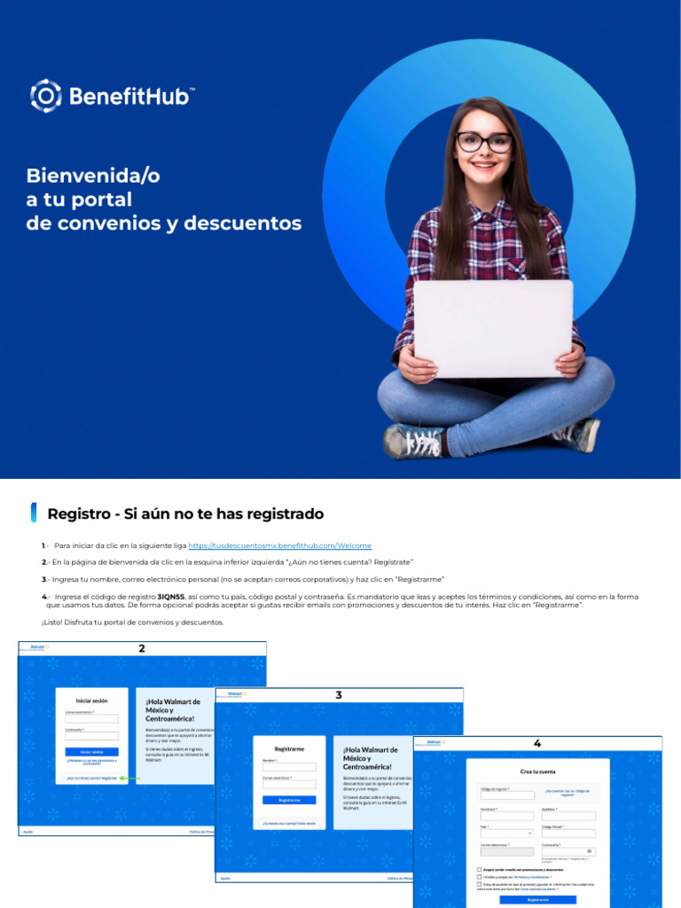 Guia-Walmart-MX BENEFITHUB | PDF | Contraseña | Autenticación